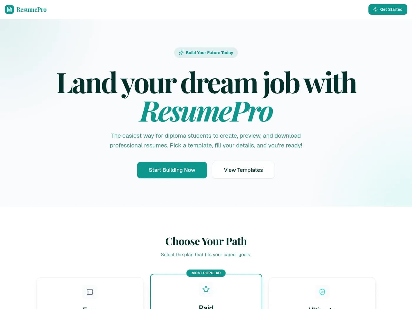 Diploma Resume Generator