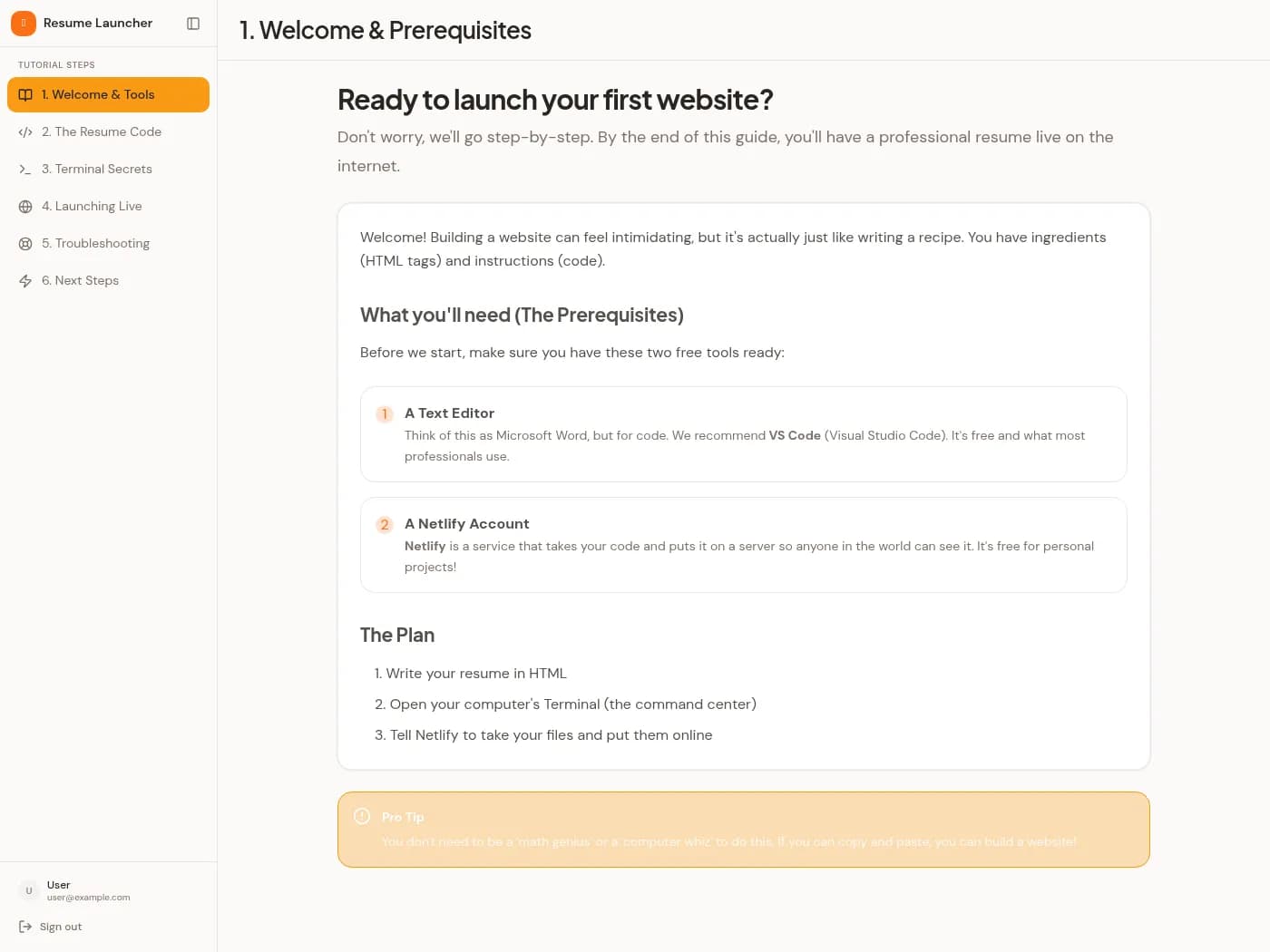 No-Code Resume Launchpad