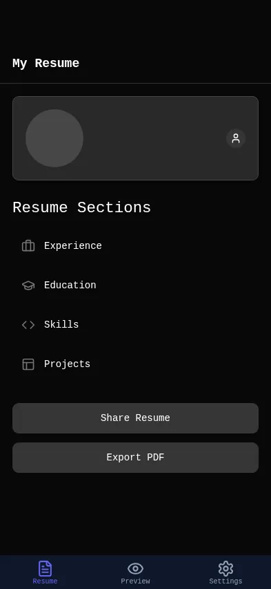 Pocket Resume App