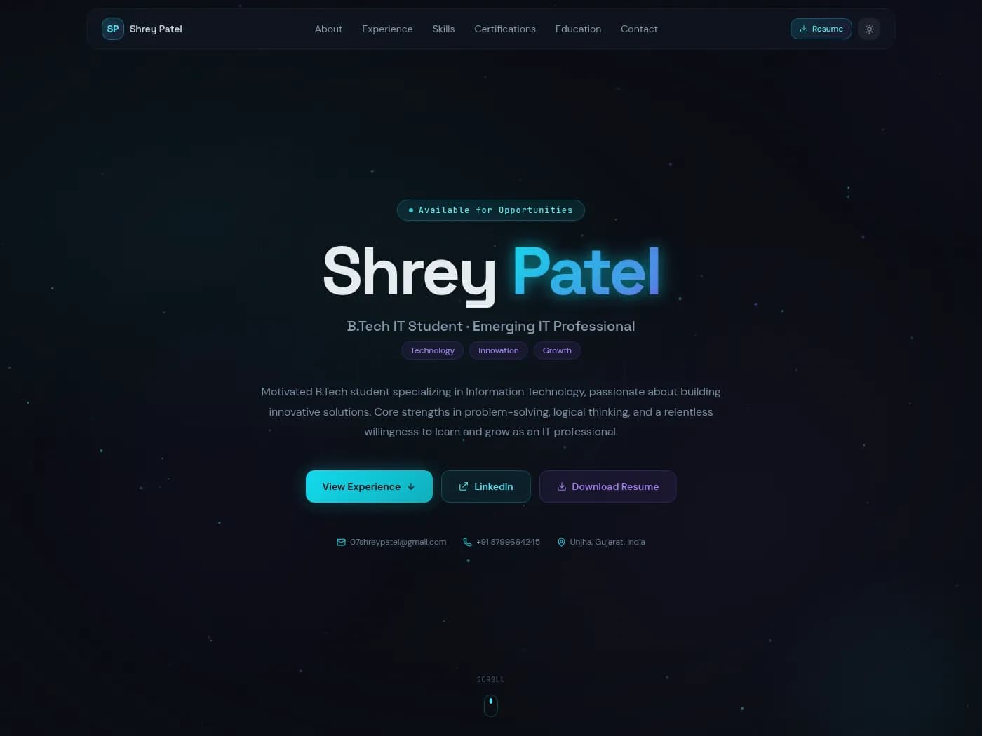 Futuristic Resume Portfolio
