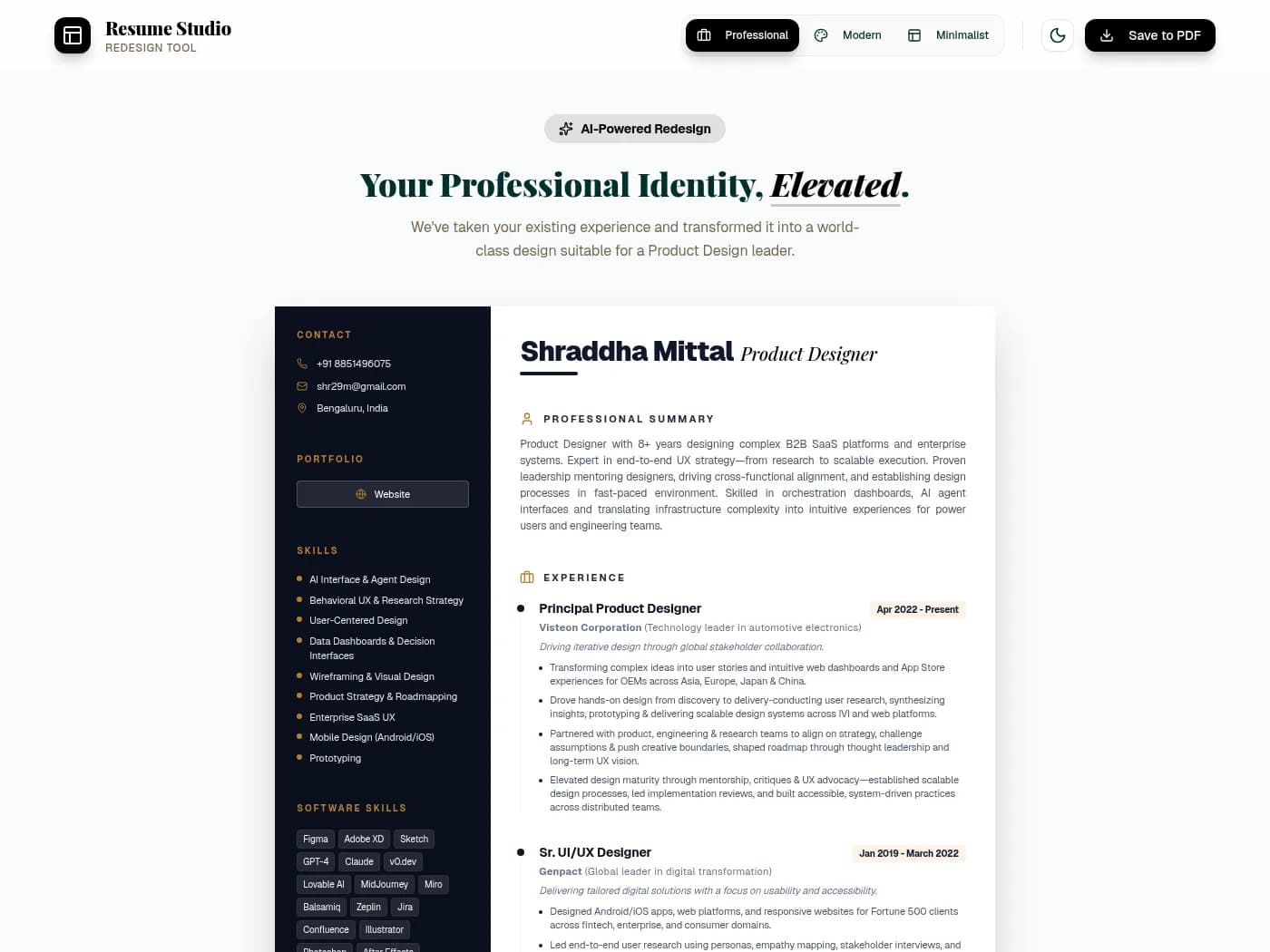 Resume Redesign Studio