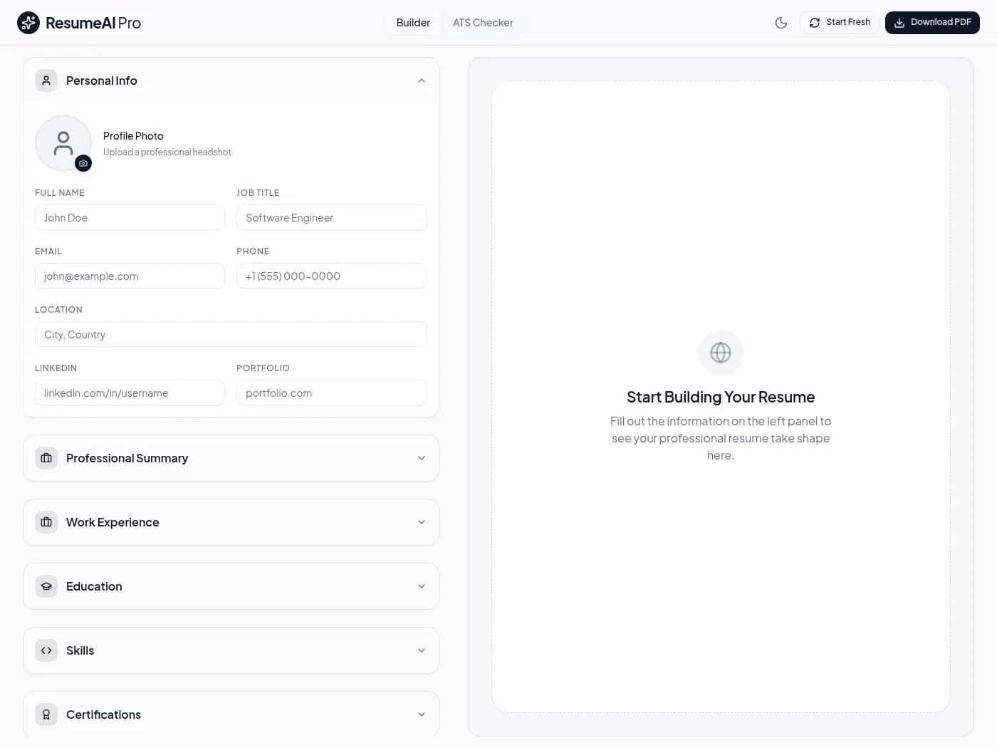 ResumeAI Pro Builder