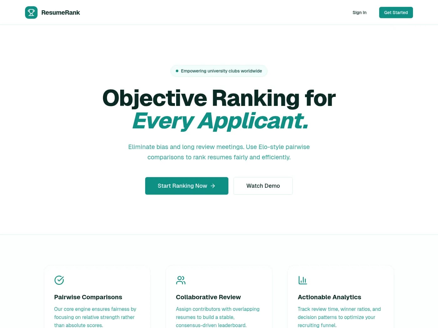 ResumeRank Platform
