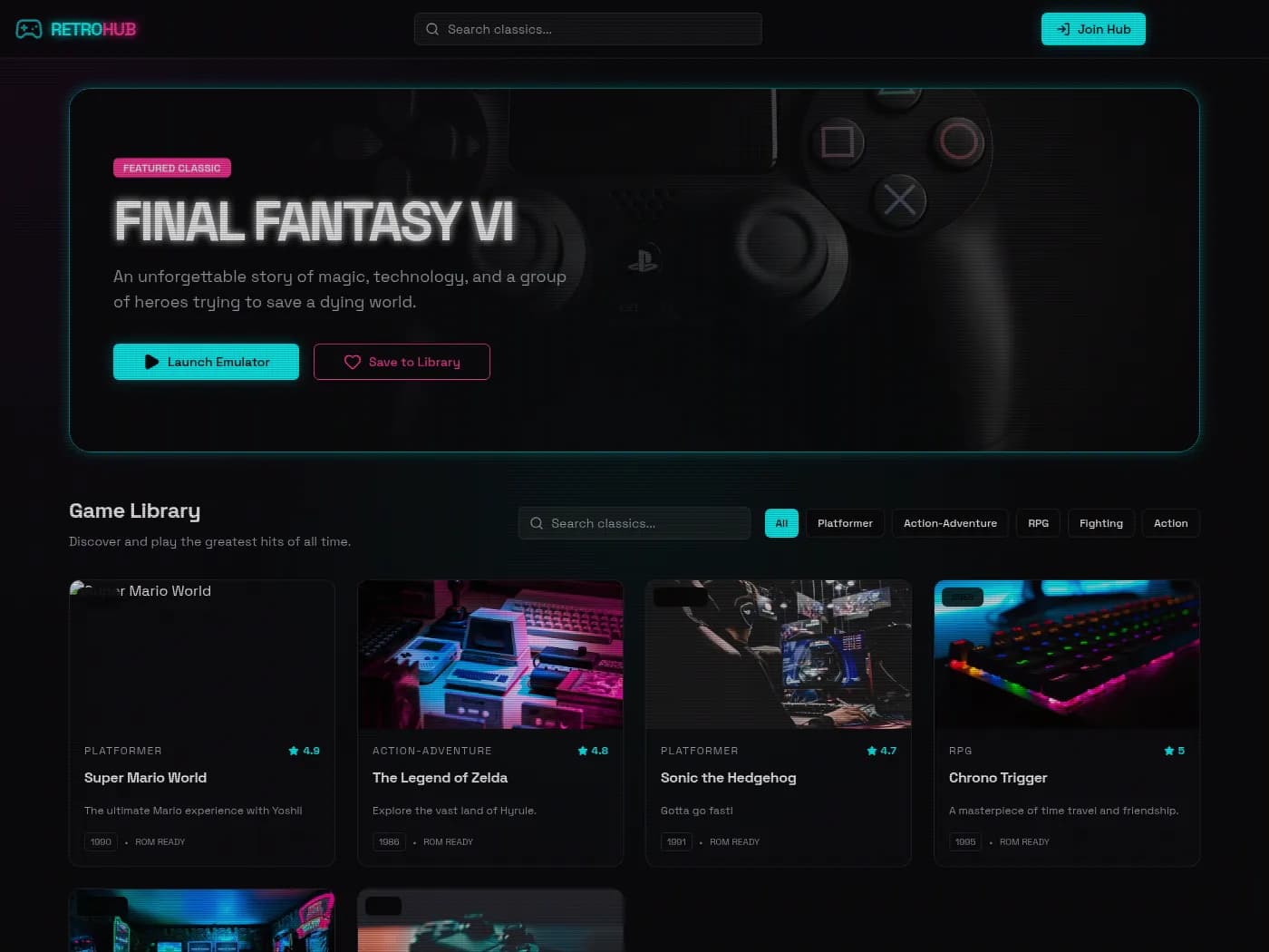 Retro Gaming Hub
