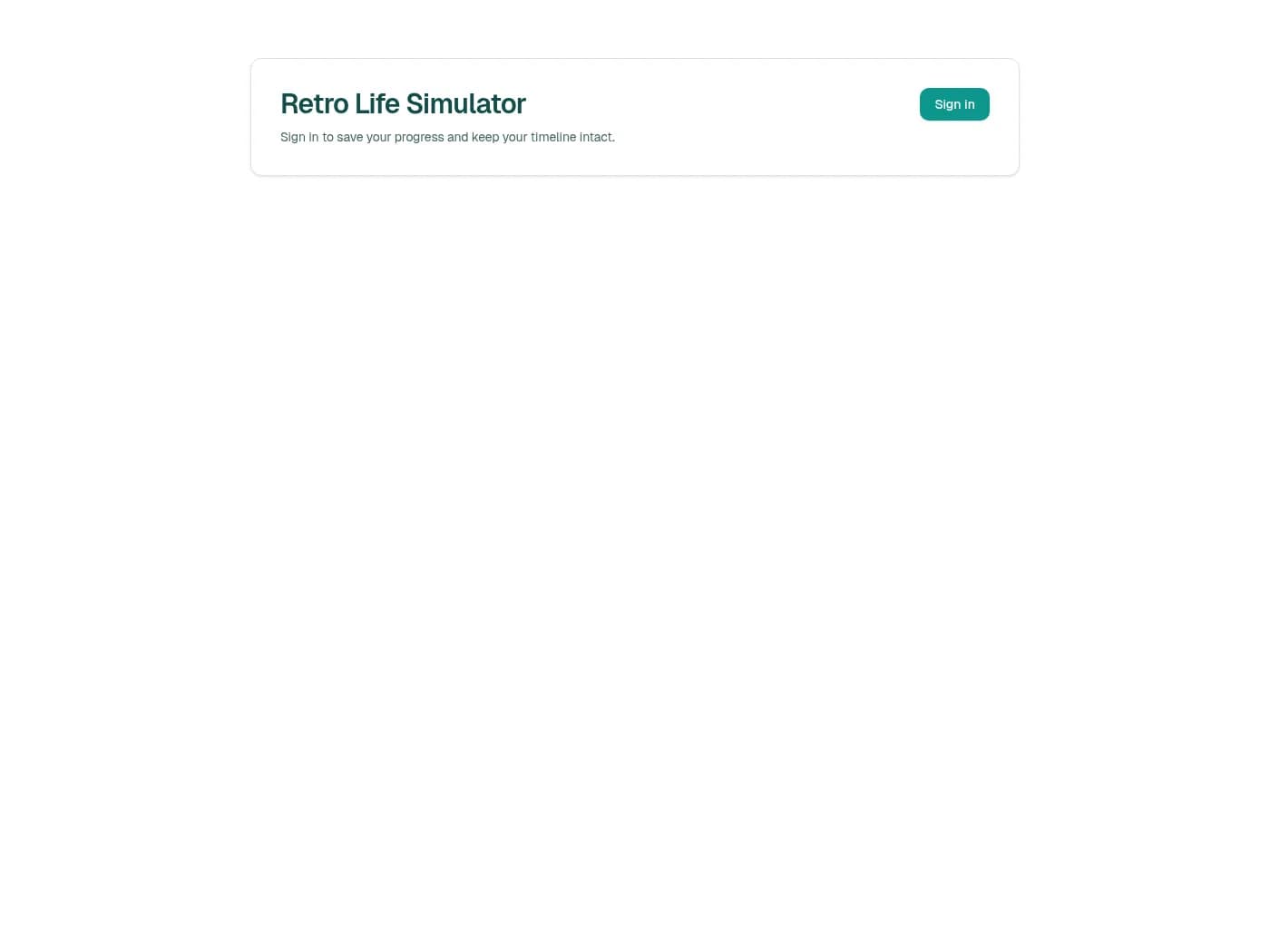 Retro Life Simulator