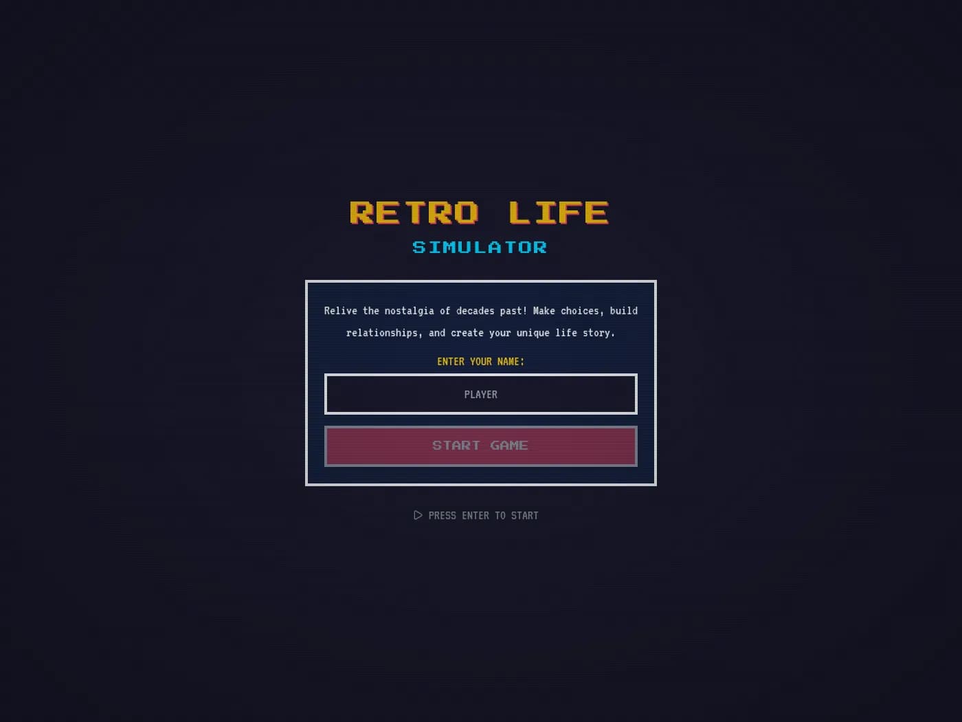 Retro Life Simulator
