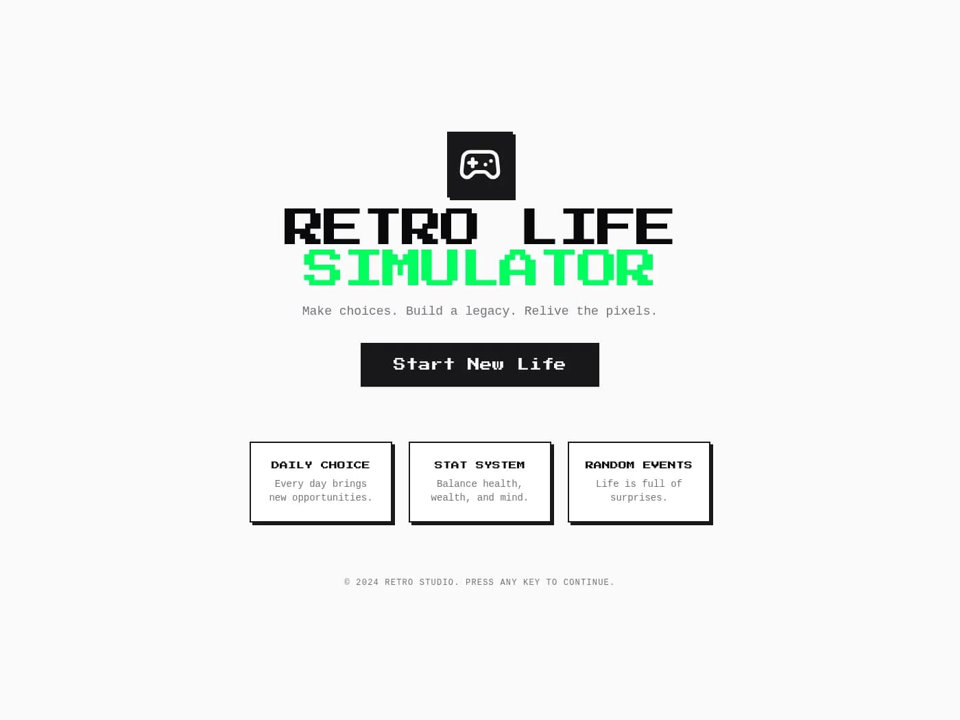 Retro Life Simulator