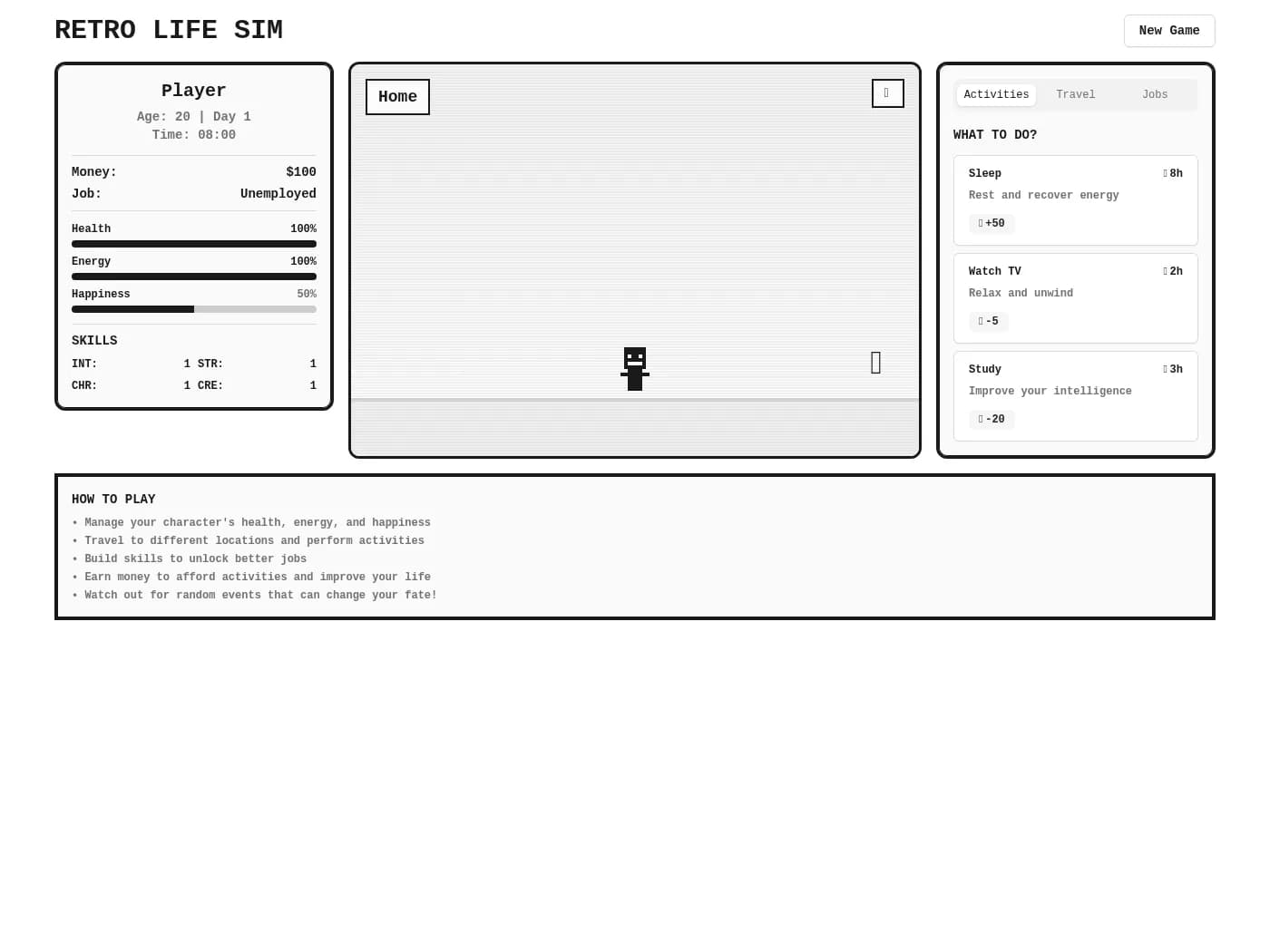 Retro Life Simulator