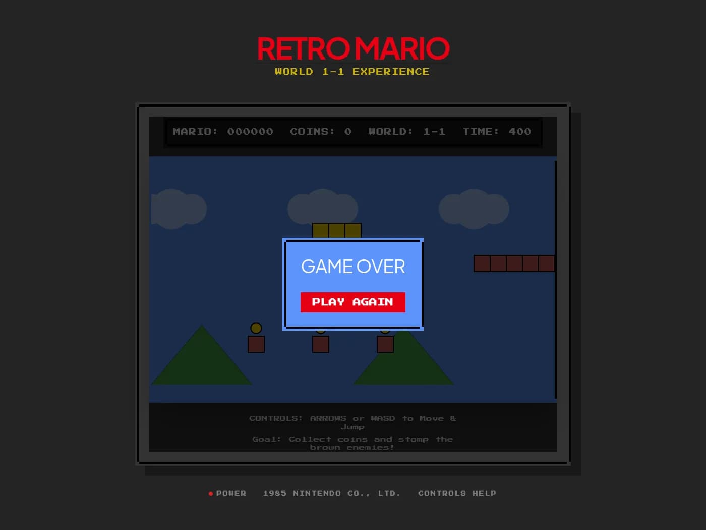 Retro Mario Platformer