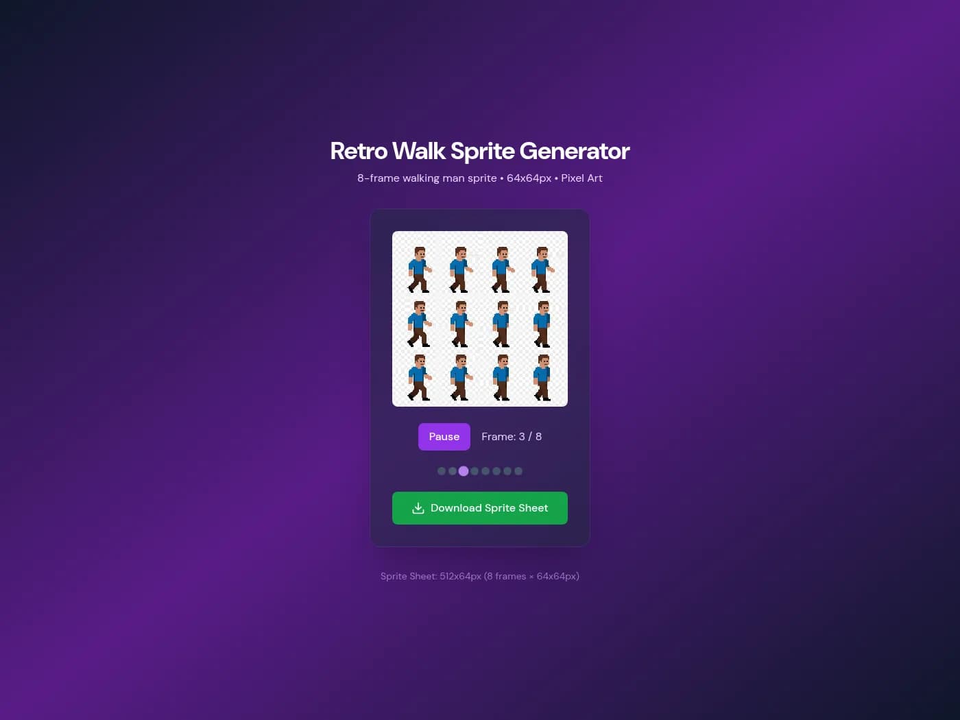 Retro Walk Sprite Generator