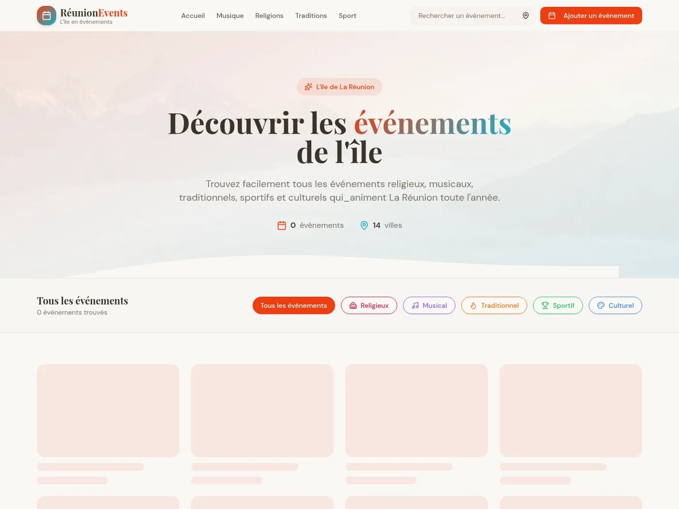 Réunion Events Hub