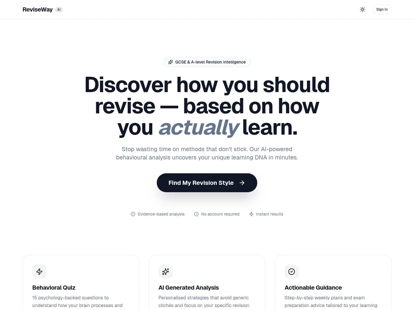 ReviseWay AI Quiz
