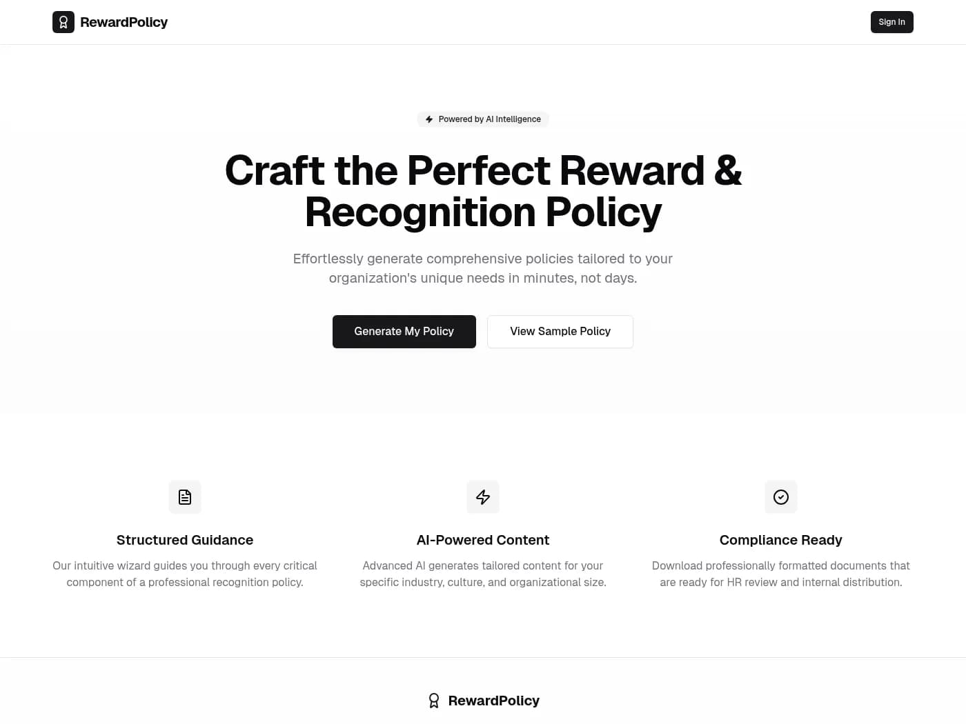 Reward Policy Generator