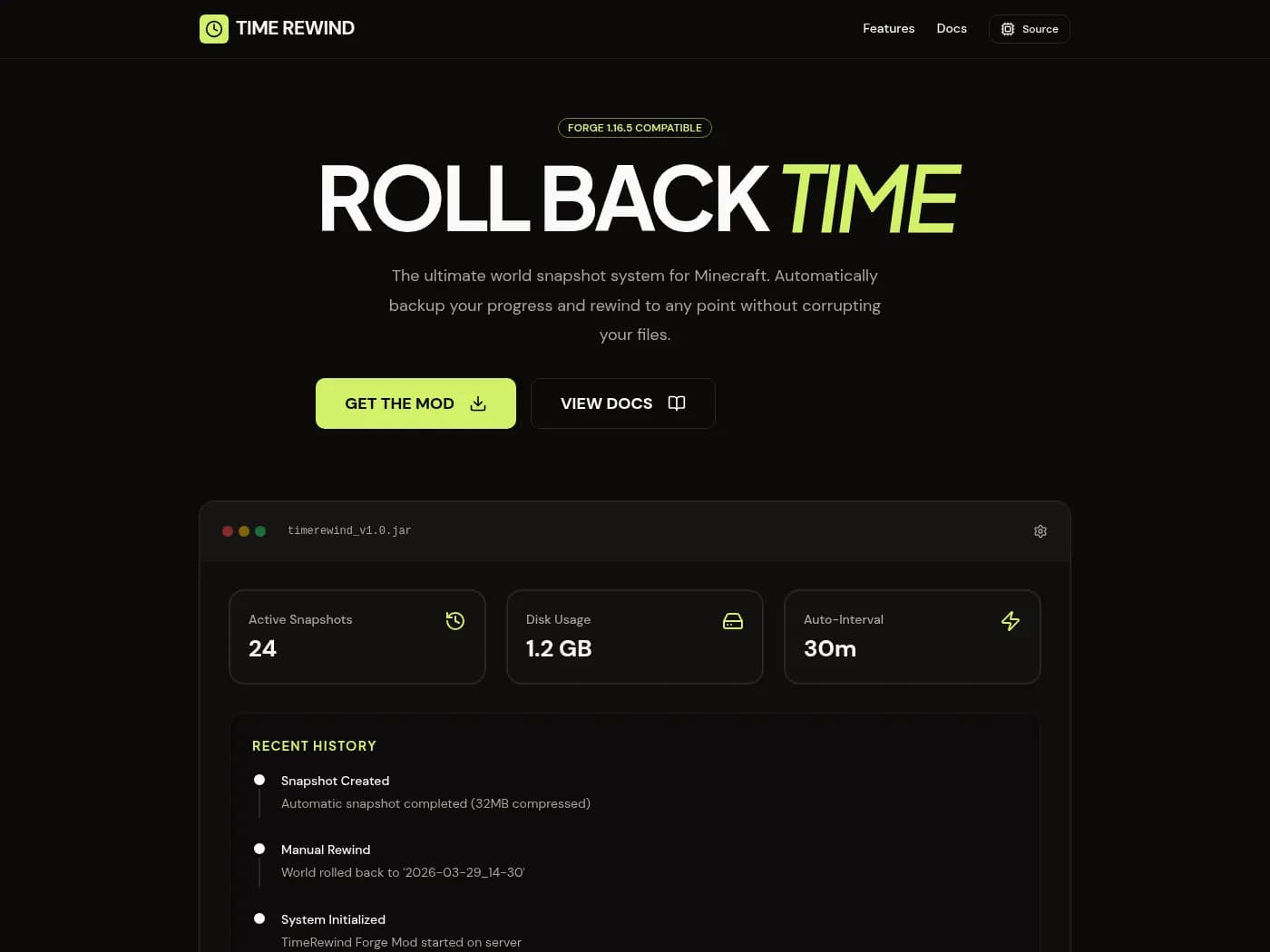 TimeRewind Forge Mod