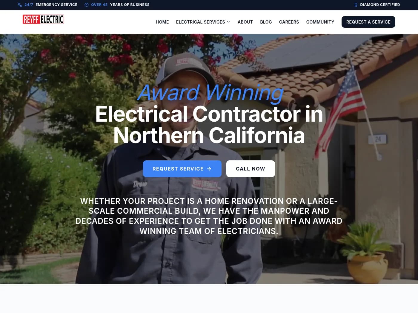 Reyff Electric Landing Page