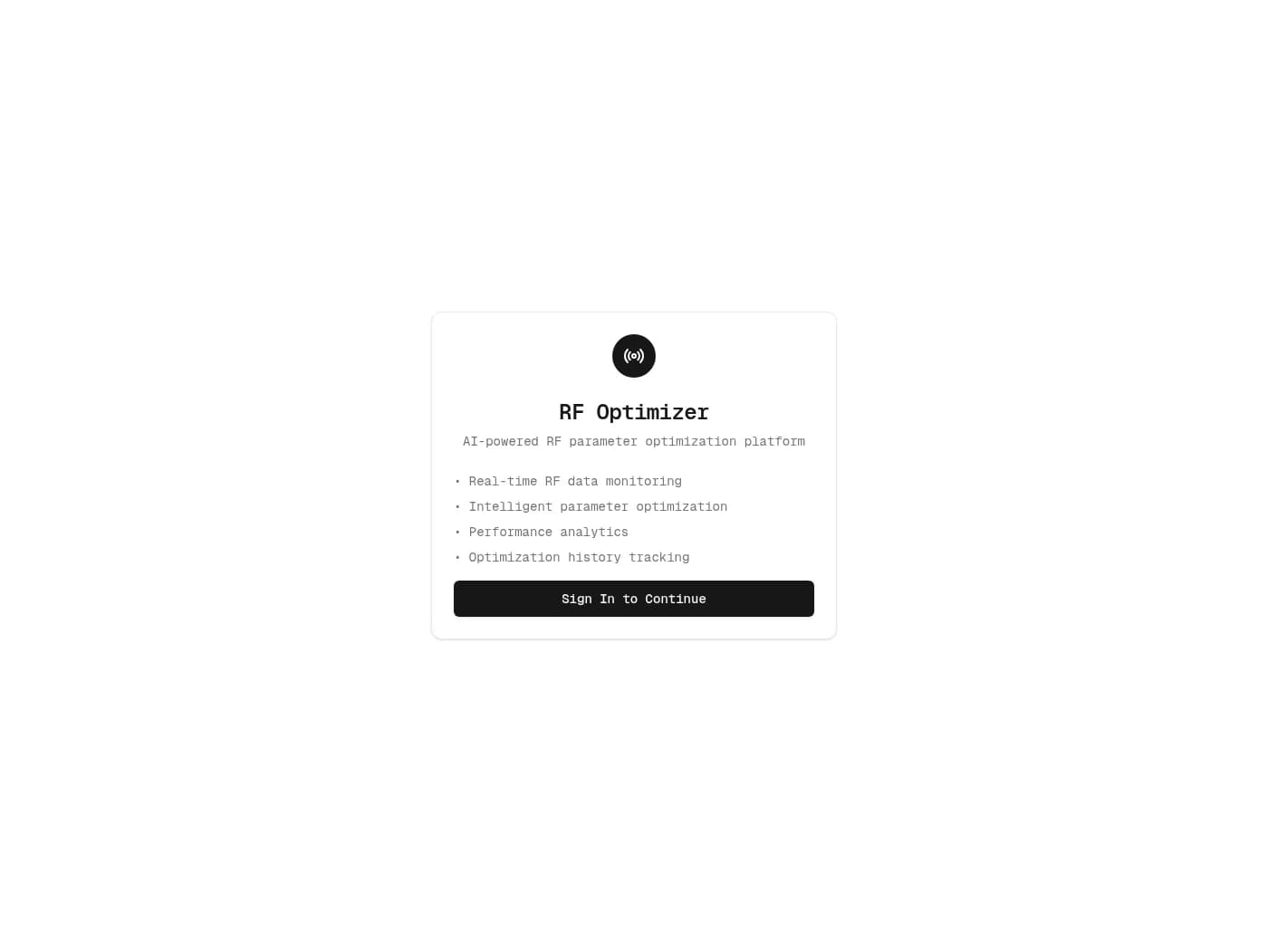 RF Optimizer Dashboard