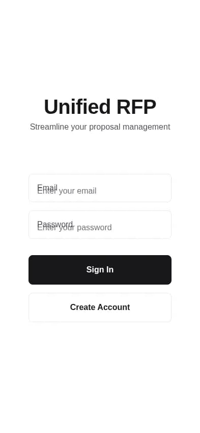 Unified RFP Platform