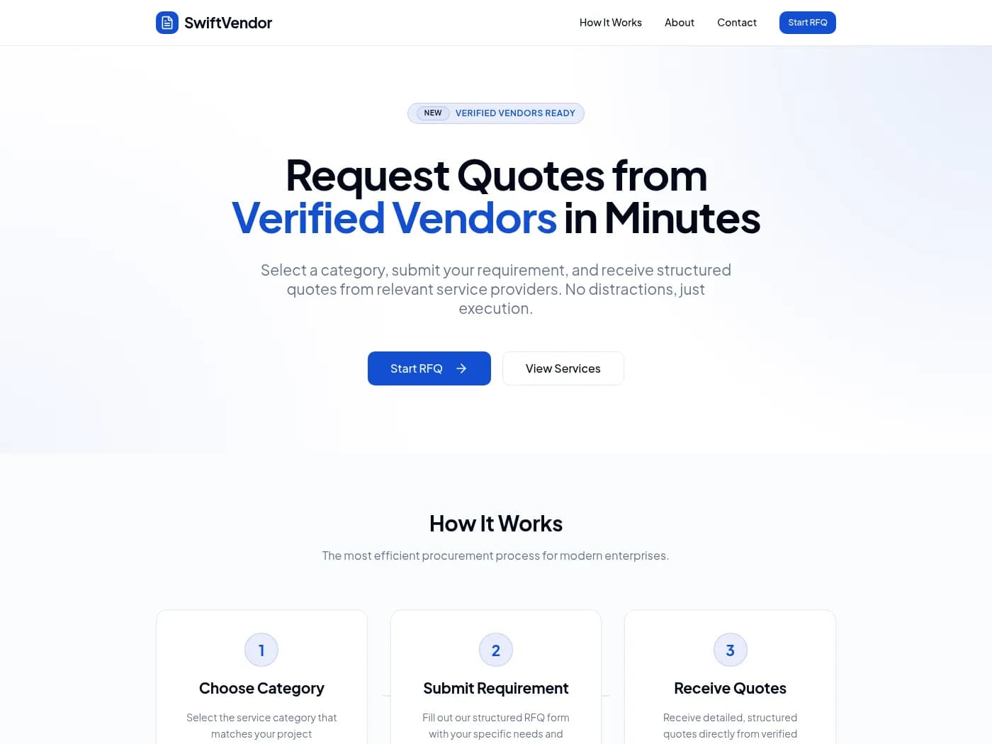 SwiftVendor RFQ Portal