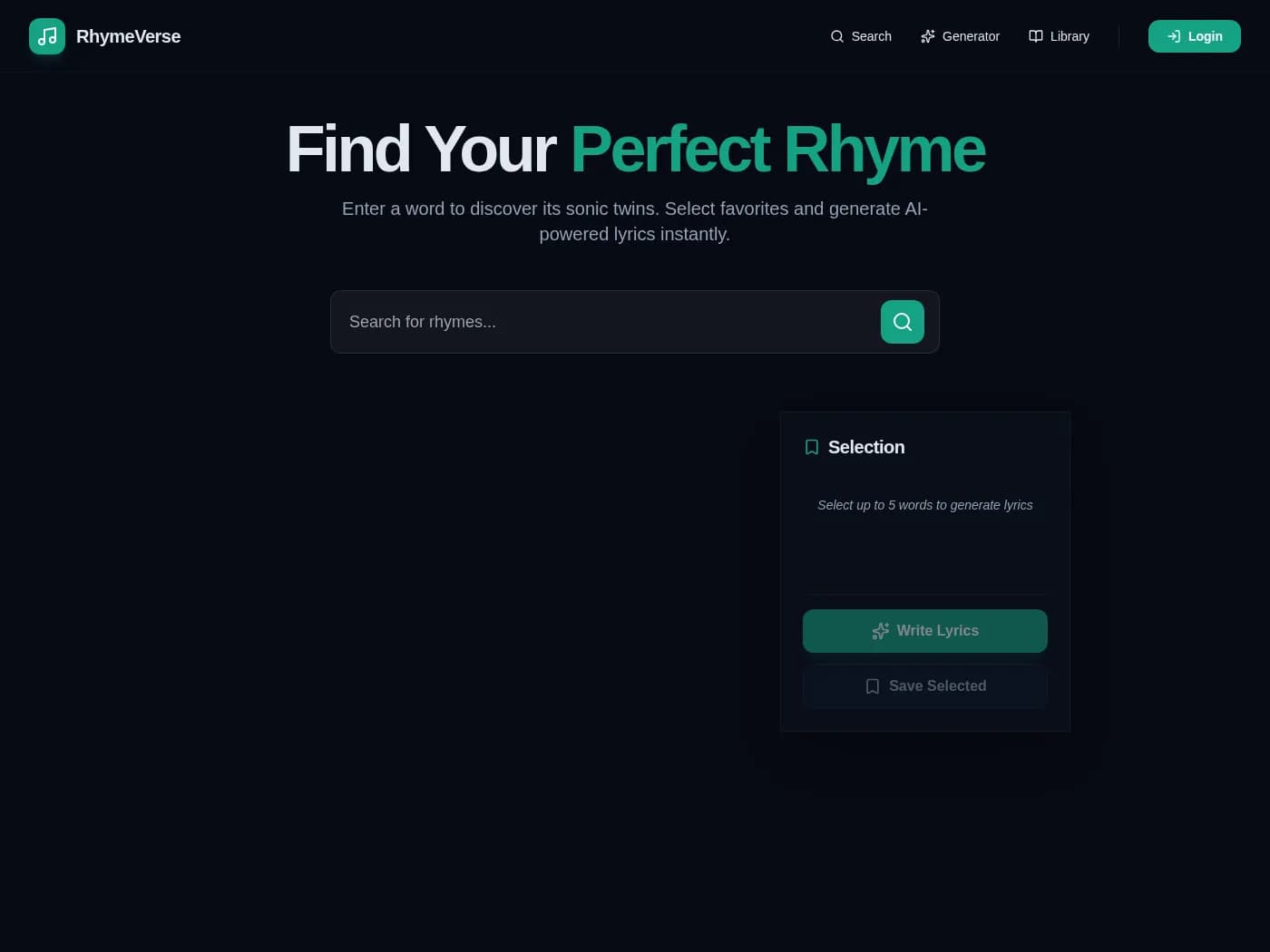 RhymeVerse Generator