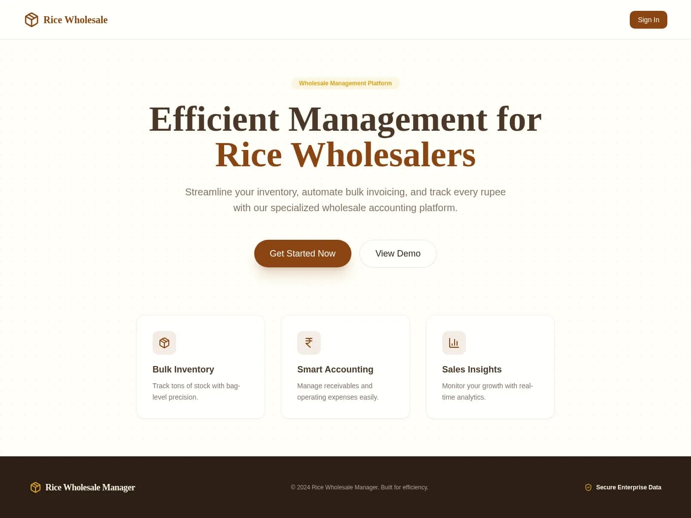 Rice Wholesale Manager