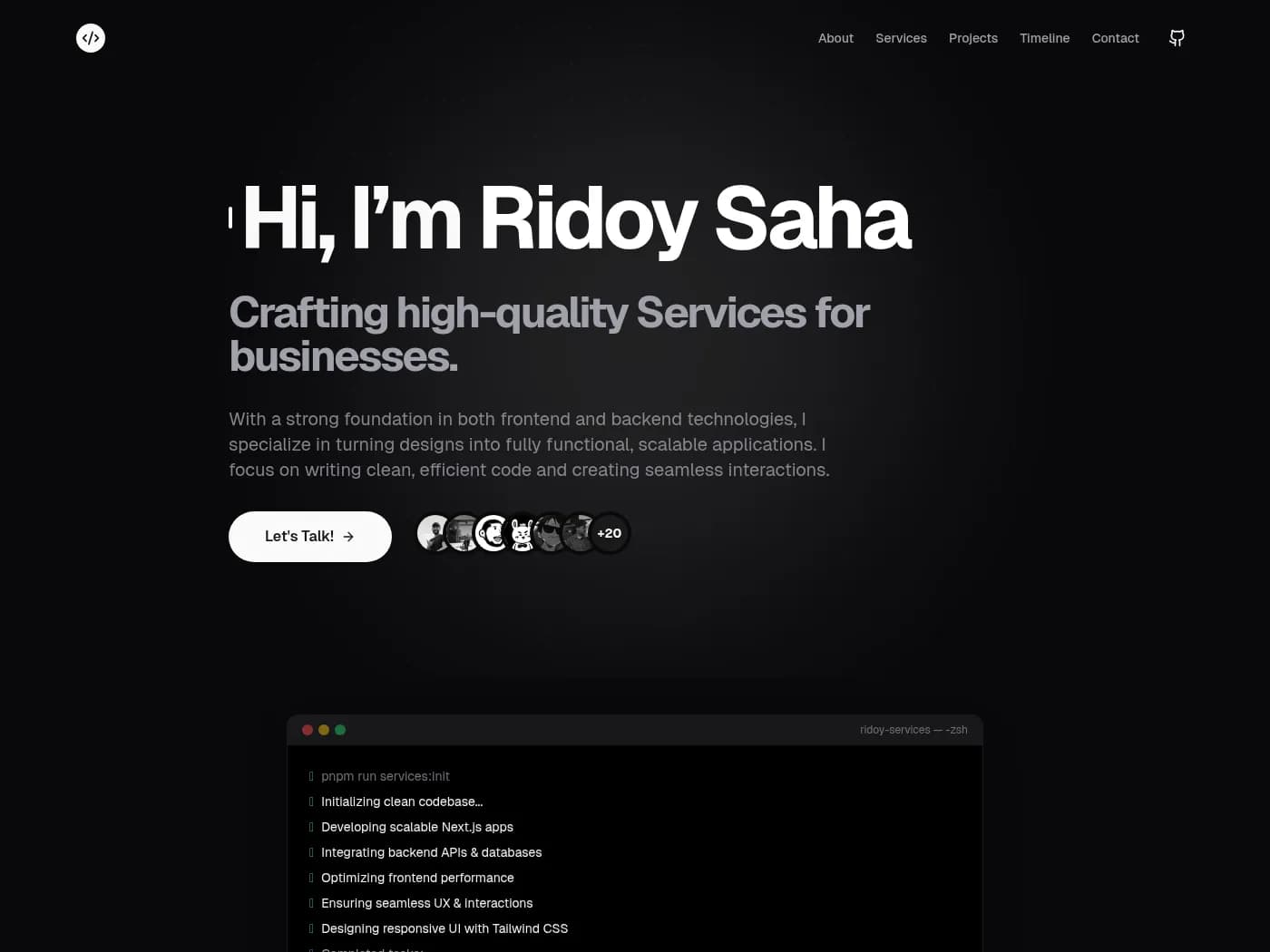 Ridoy Sahadev Portfolio Clone