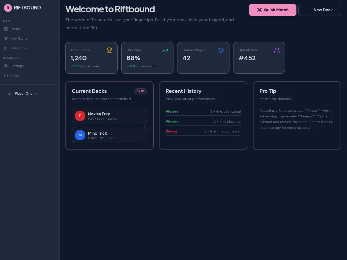 Riftbound TCG Engine