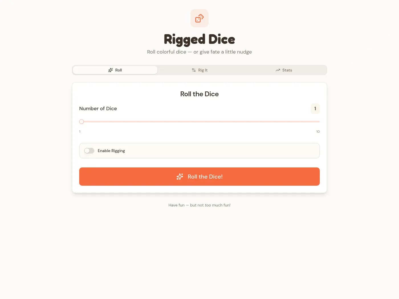 Rigged Dice Roller