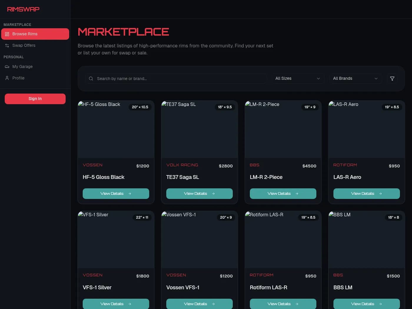 RimSwap Marketplace