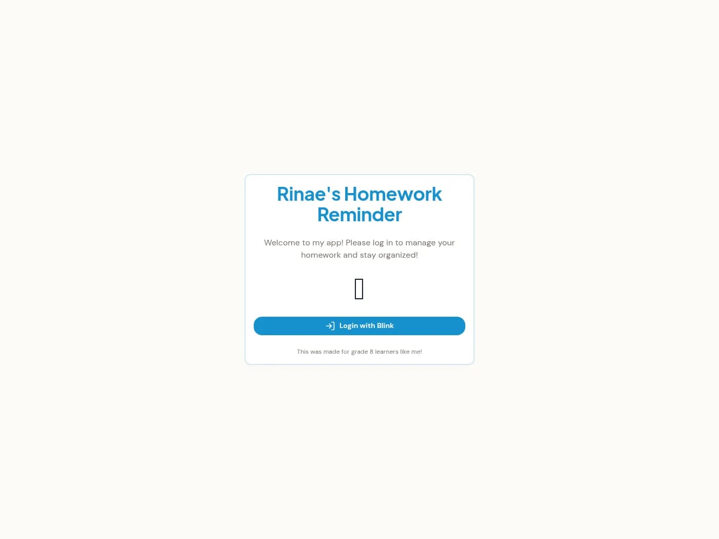 Rinae's Homework Reminder