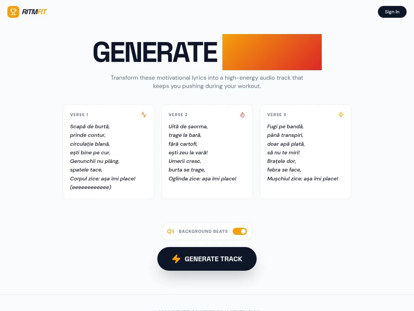 RitmFit Audio Generator