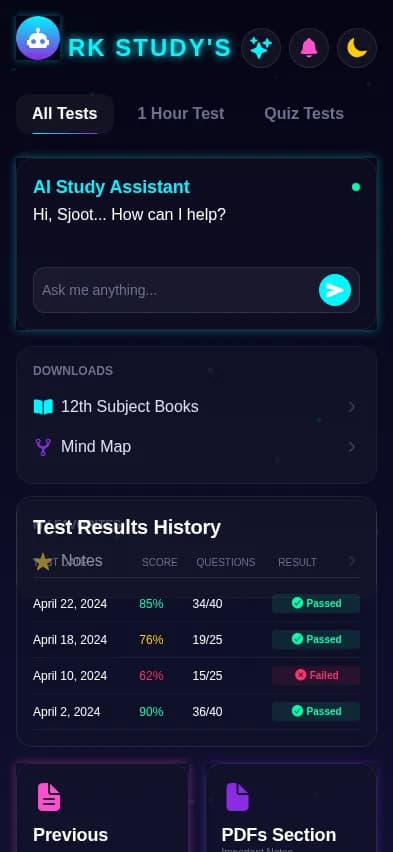 RK Study's Neon Dashboard