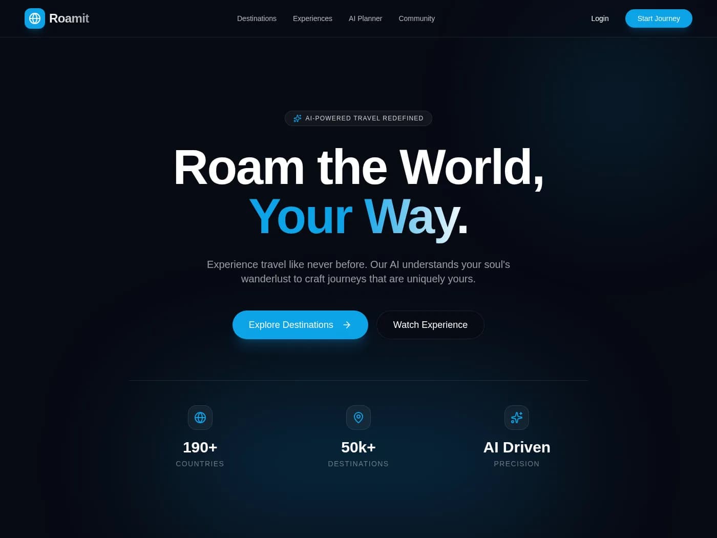 Roamit 3D Page Redesign