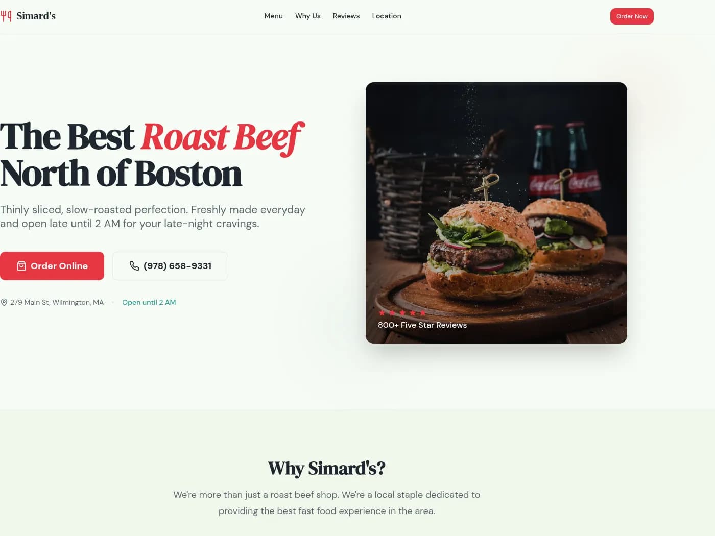 Roast Beef Order Site