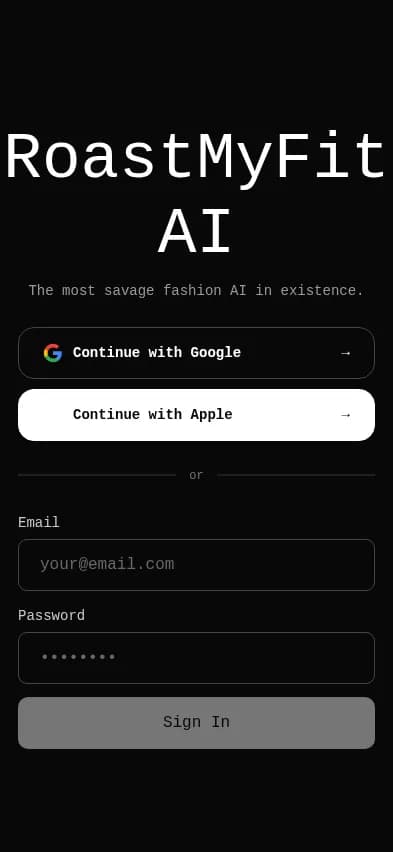 RoastMyFit AI App