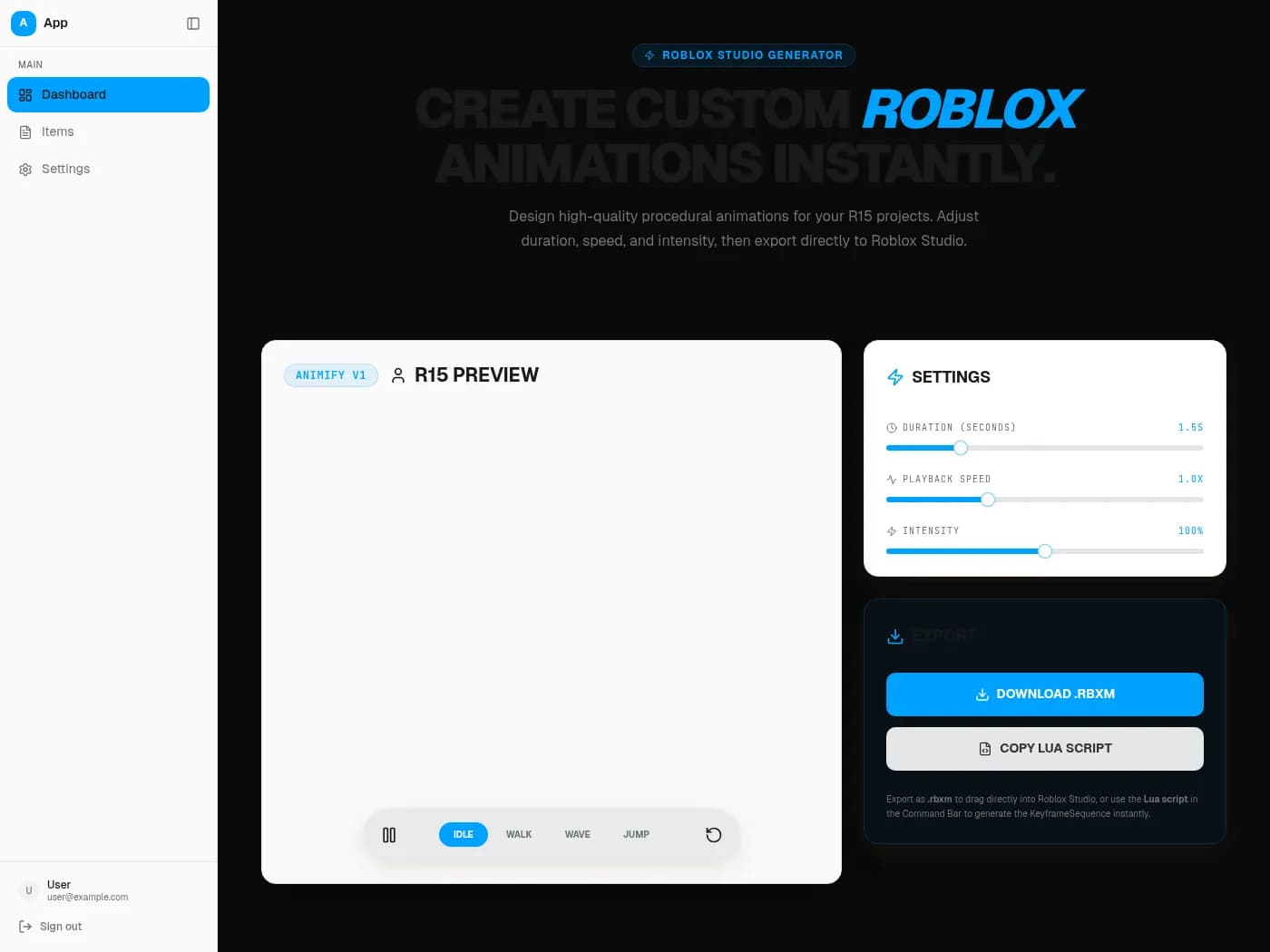 Roblox Animation Generator
