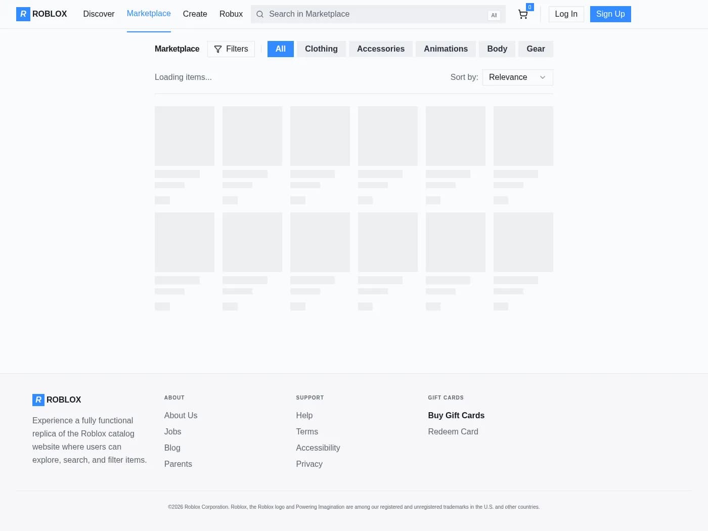 Roblox Catalog Clone