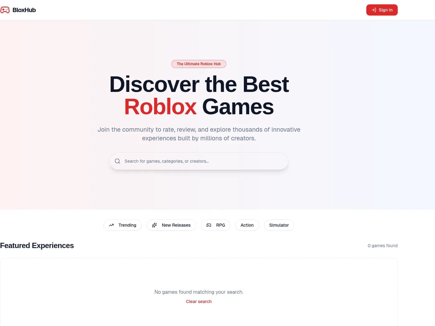 Roblox Game Hub