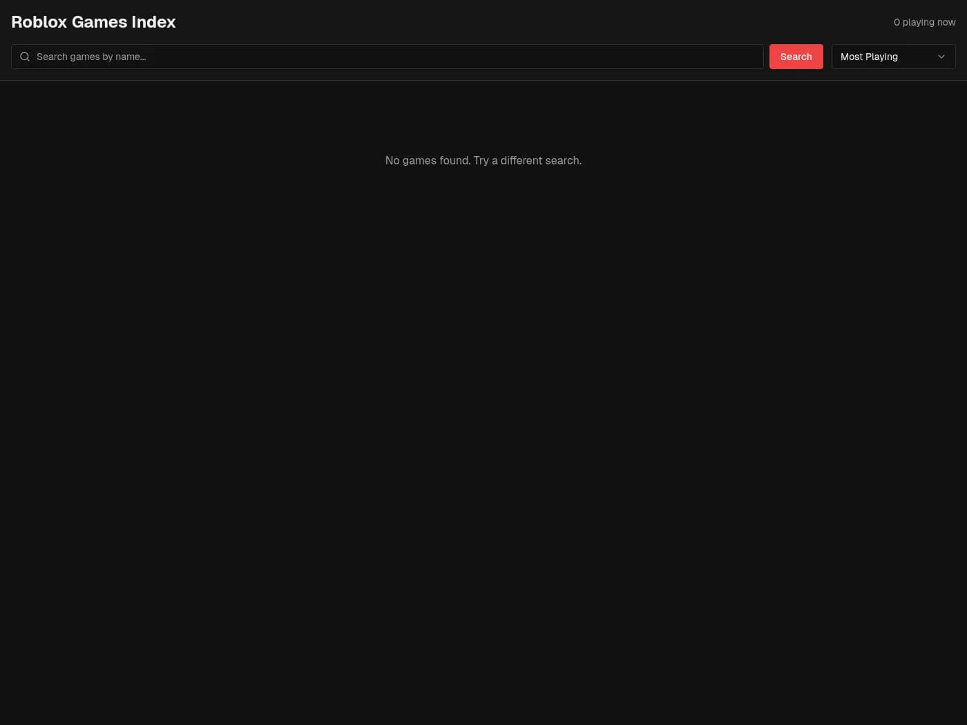 Roblox Game Index