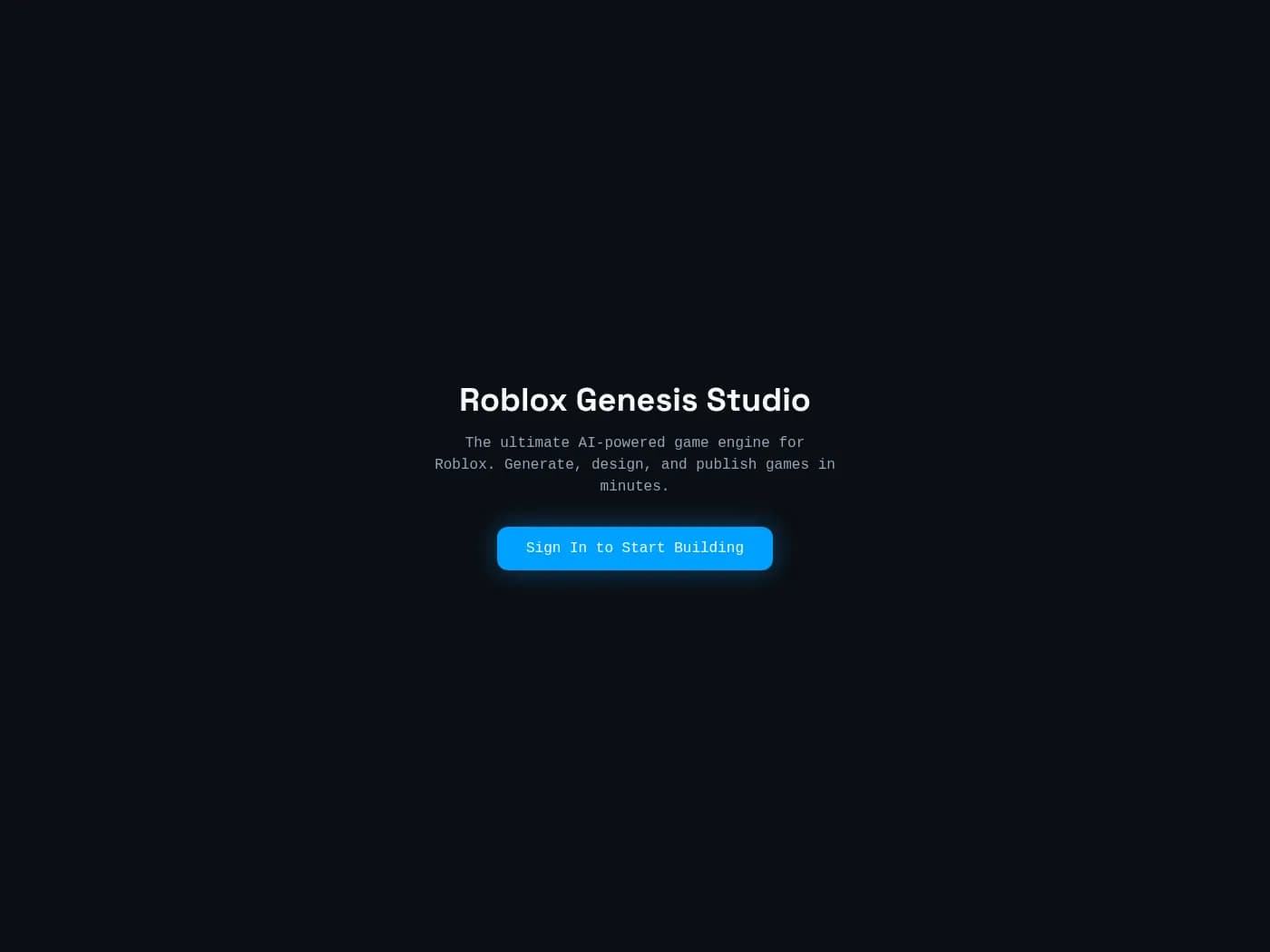 Roblox Genesis Studio