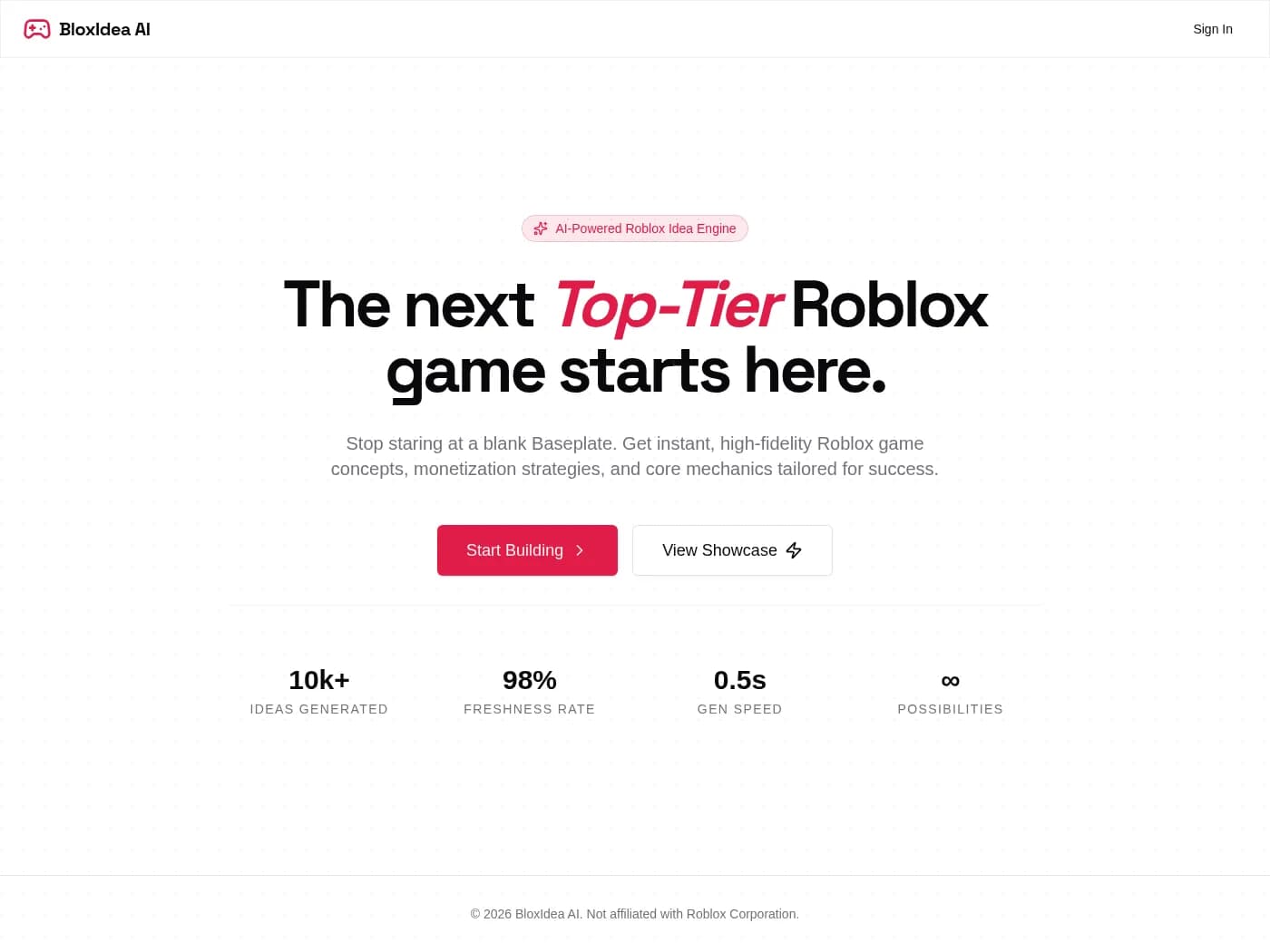 Roblox Game Idea AI