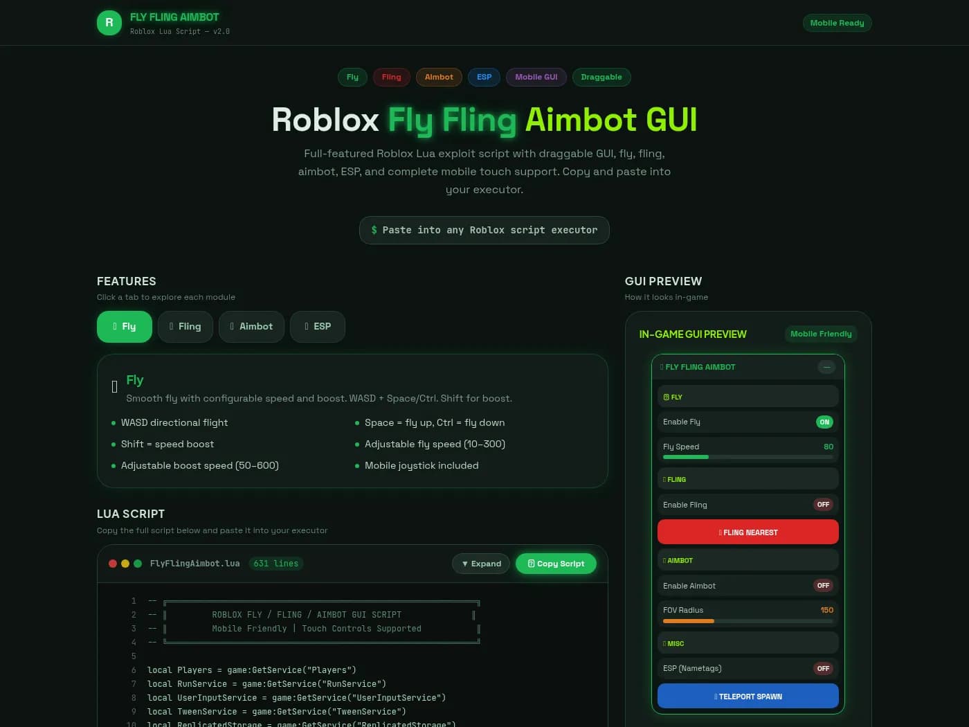 Roblox Fly Fling GUI