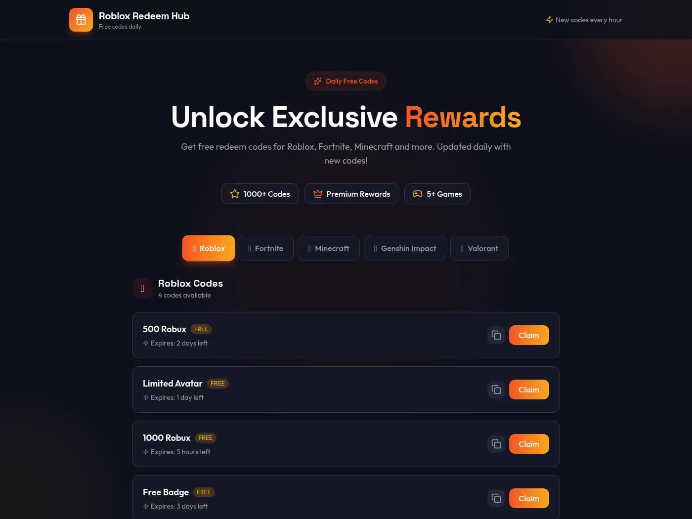 Roblox Redeem Hub