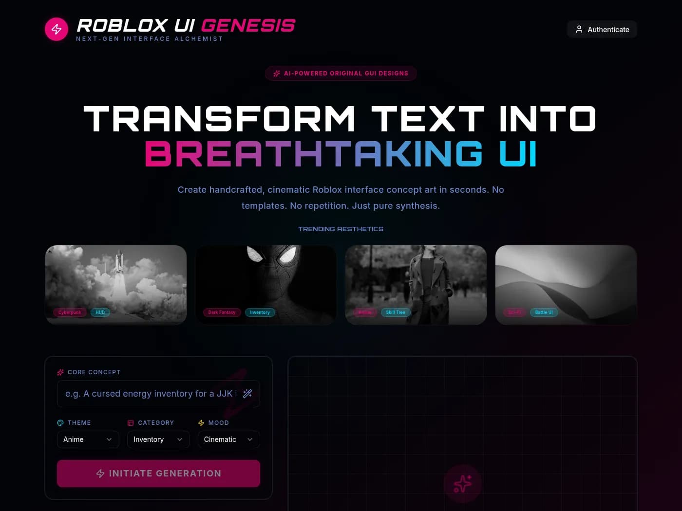 Roblox UI Genesis
