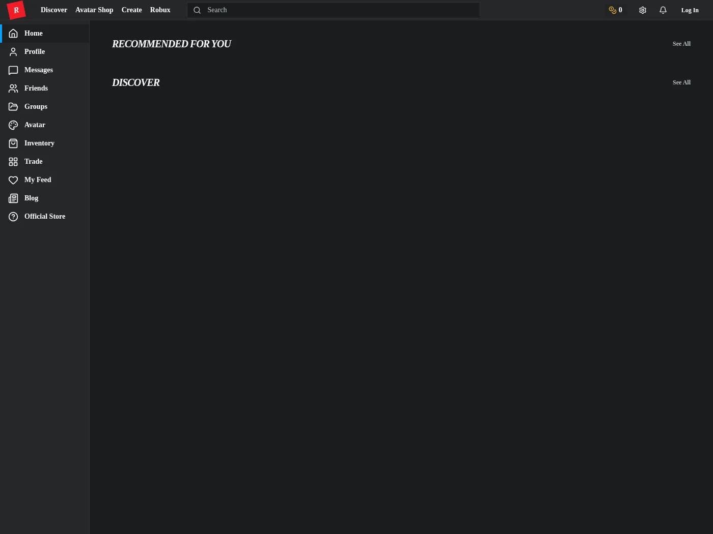 Roblox Web Clone