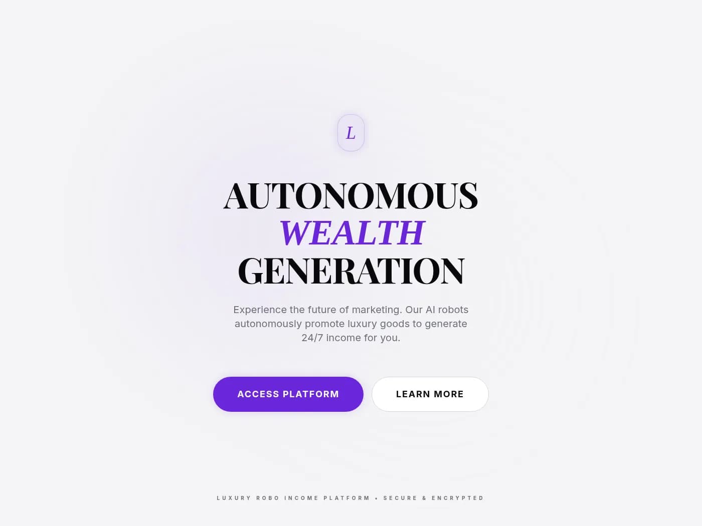 Luxury Robo Income Platform