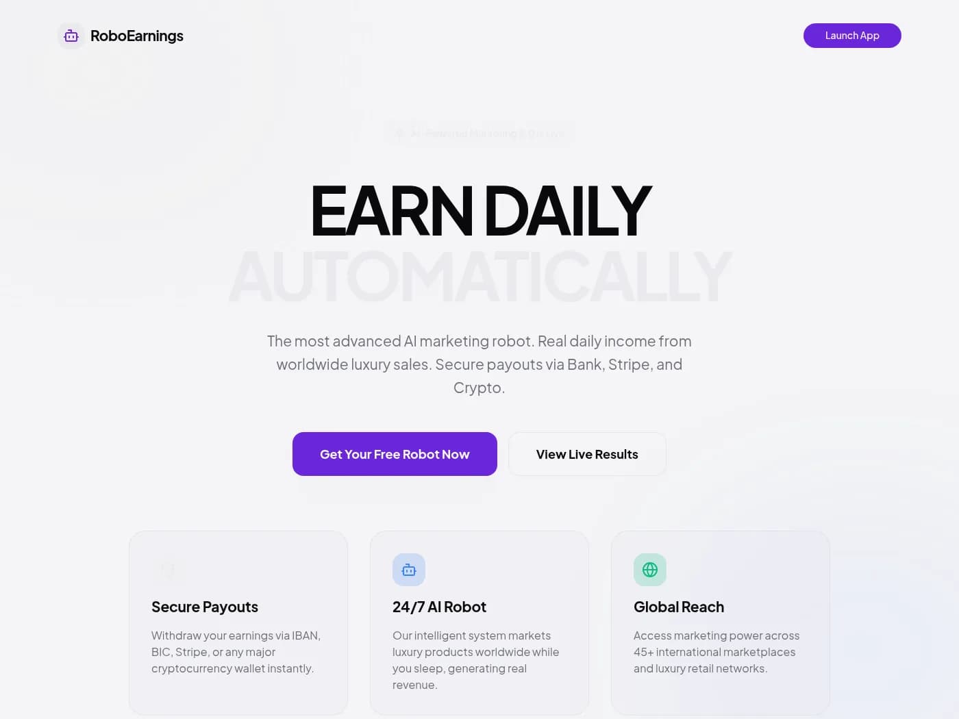 RoboEarnings Platform