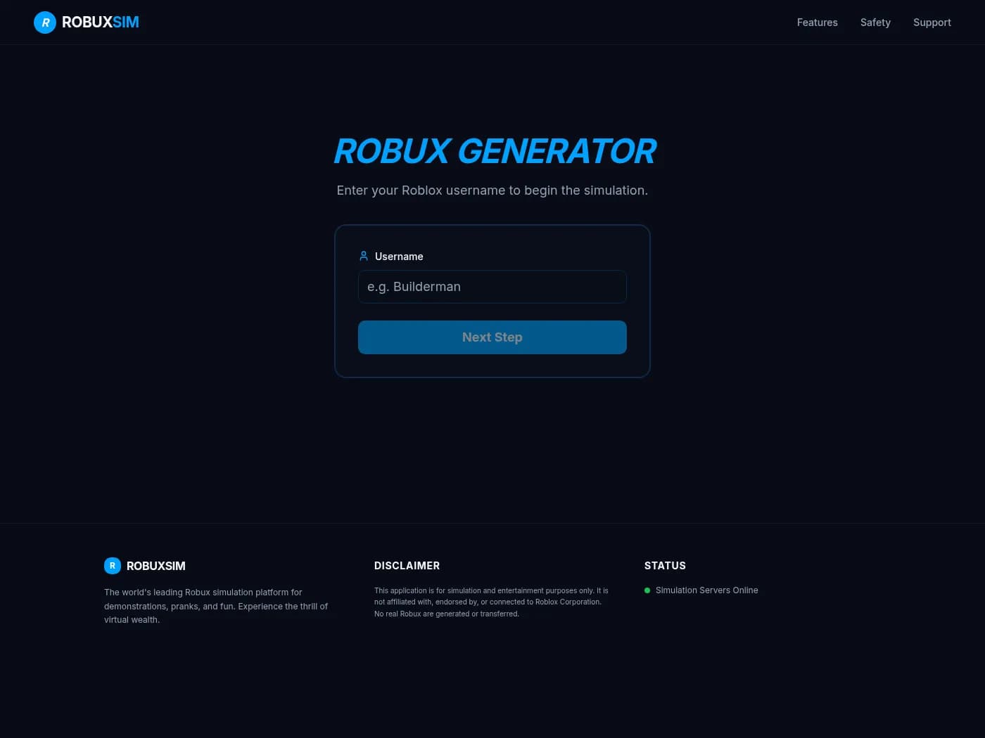 Robux Simulator Web