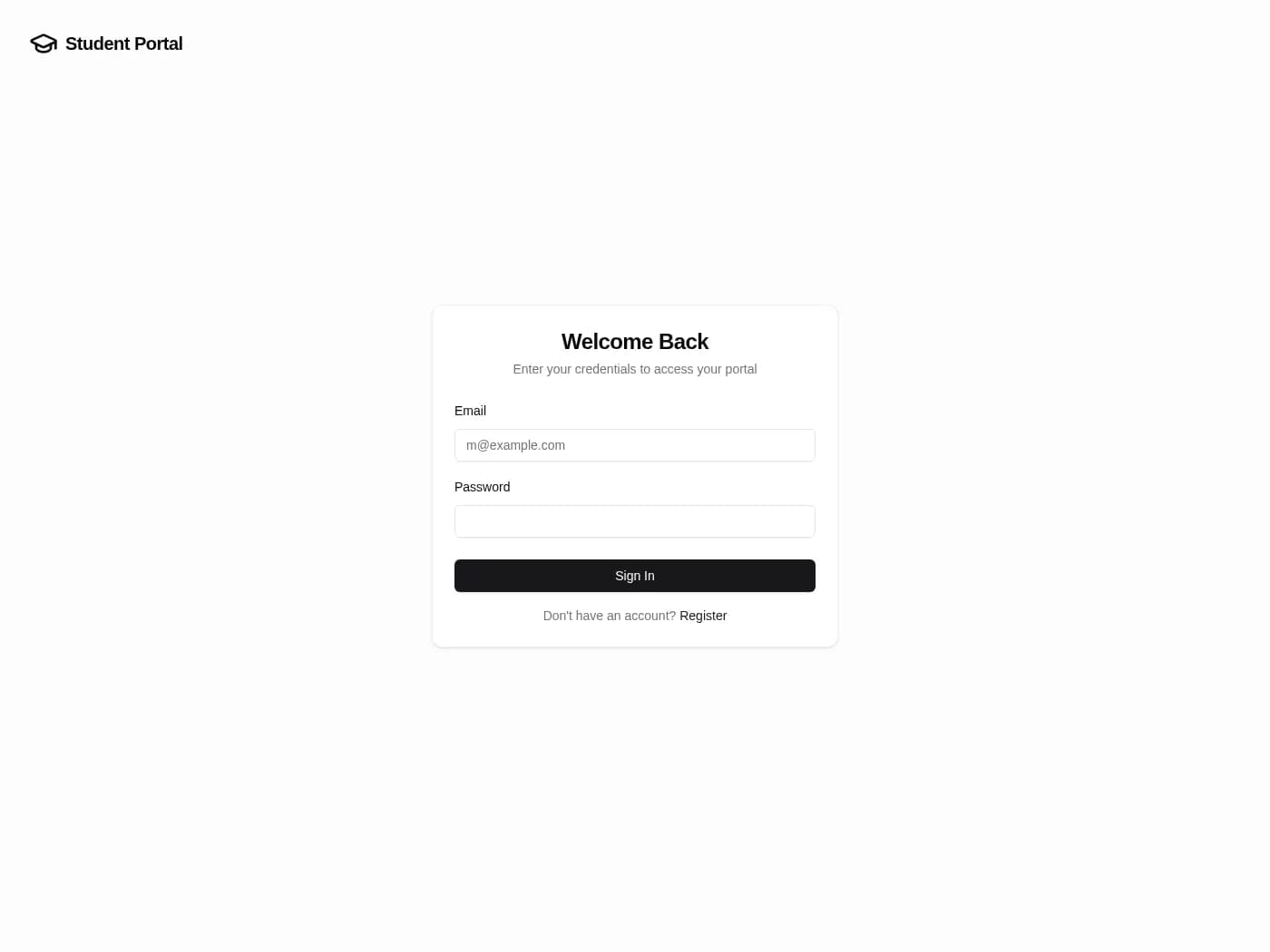 Role-Based Student Portal