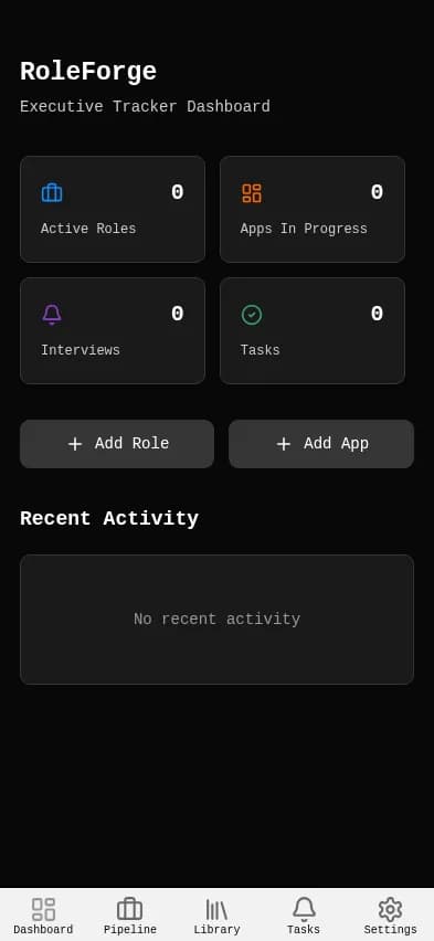 RoleForge Executive Tracker