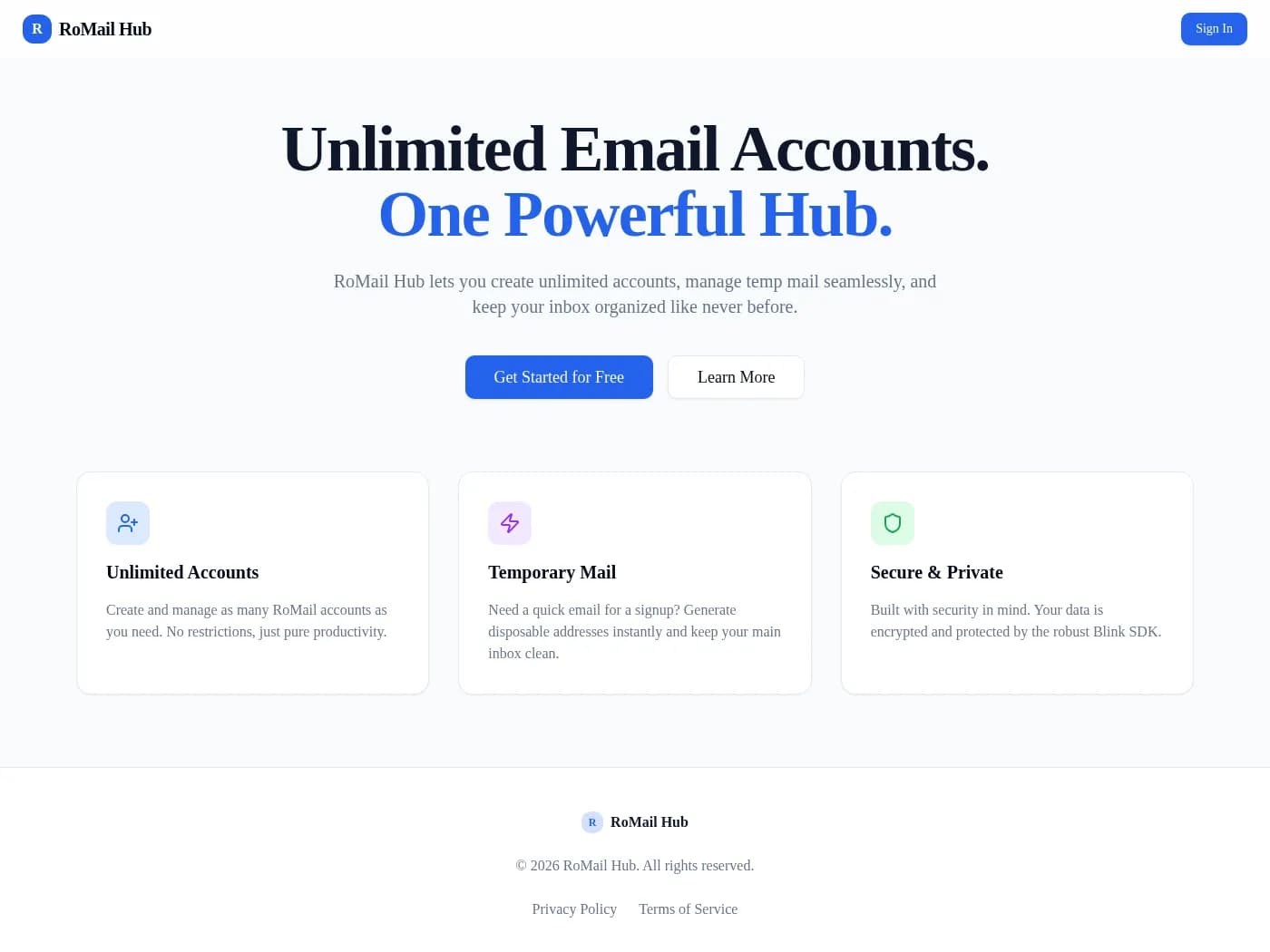 RoMail Hub